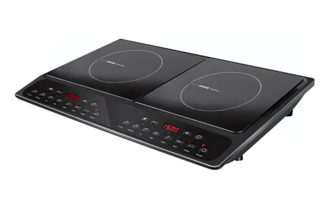 Плитка индукционная настольная CENTEK CT-1514, 2 конфорки, сенсор, 7 программ, 3500Вт, черная