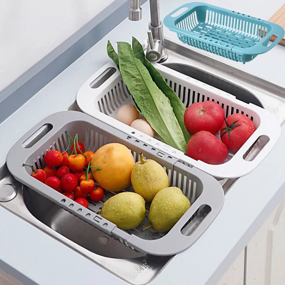 Telescopic sink storage rack grey — фото 1
