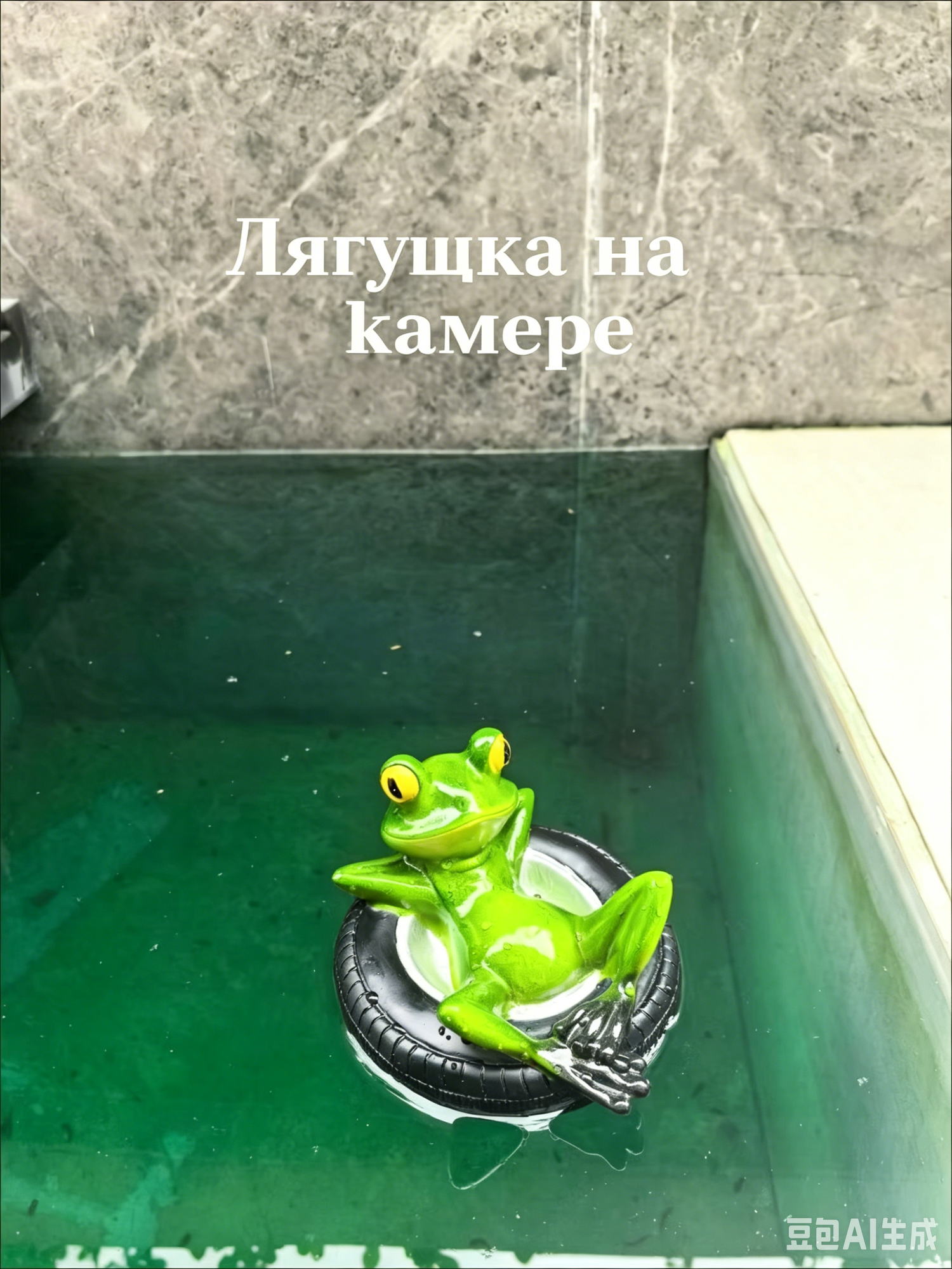 Уличная "лягушка-покрышка", украшение для сада, 13*15*8 см, смола