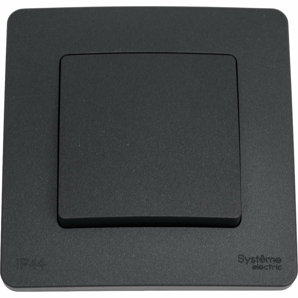 Переключатель Systeme Electric Blanca скрытая установка Антрацит 1 клавишный IP44 (сх.6), 10A, 250В BLNVS410606