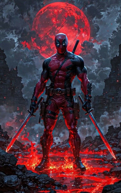 Картина по номерам на холсте (Deadpool)40х50cm Не содержит фреймворка
