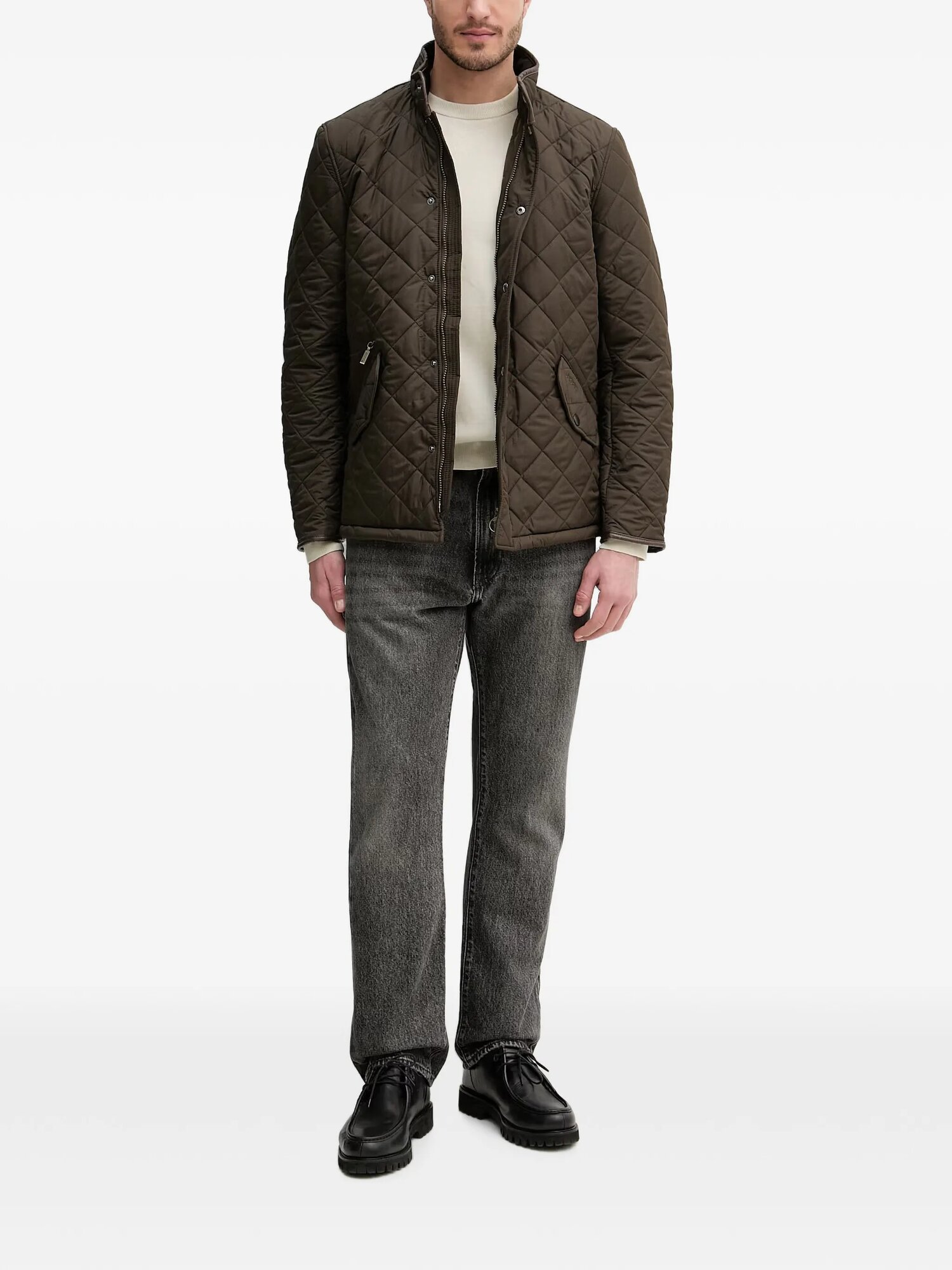 Куртка Barbour Powell quilted high-neck jacket, размер 46, коричневый — фото 1