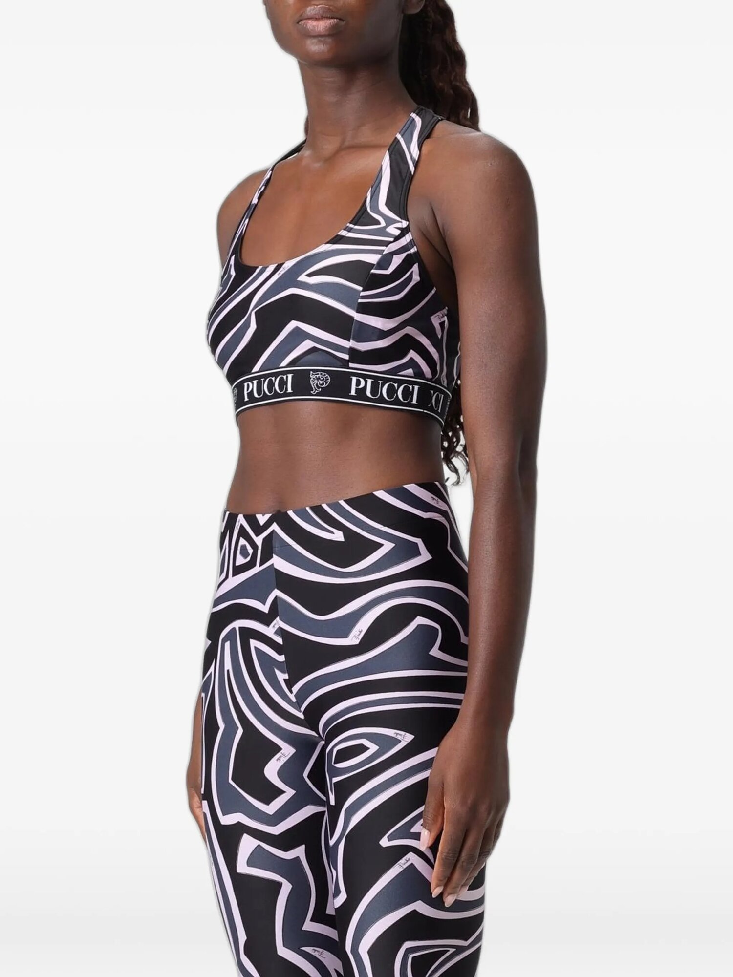Топ PUCCI Printed stretch-fabric top, размер 38, черный — фото 1
