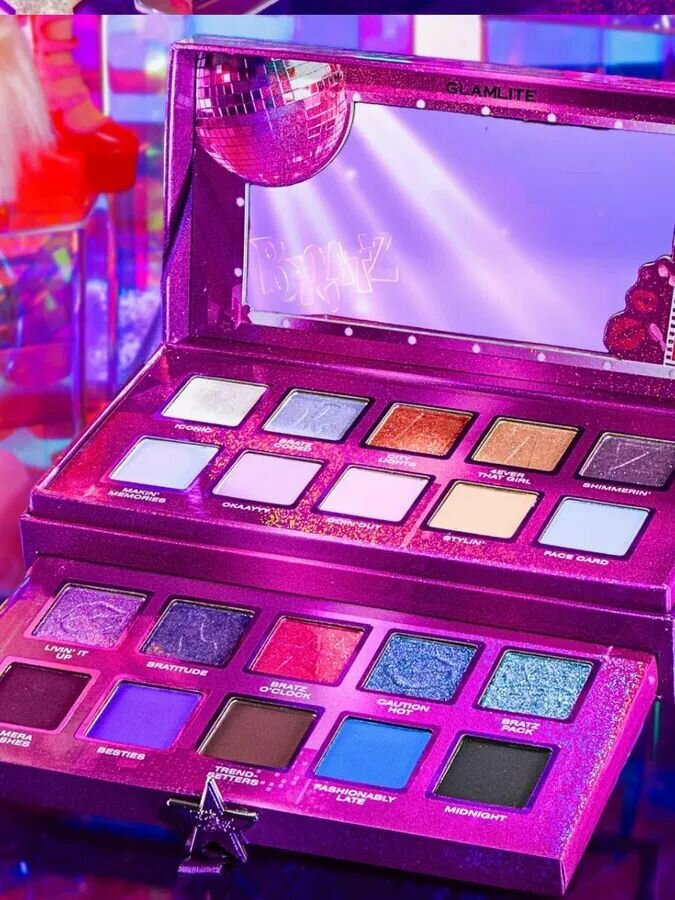Палитра теней для век Macaron Кобренд Glamlite BRATZ Double layer