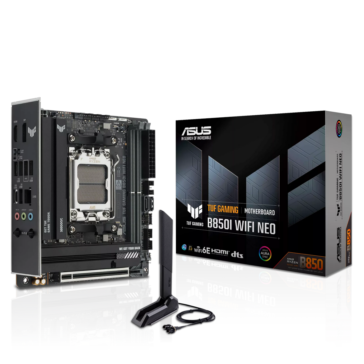 Материнская плата ASUS TUF GAMING B850I WIFI NEO, AM5, AMD B850, Mini-ITX, RTL (90MB1PI0-M0EAY0)