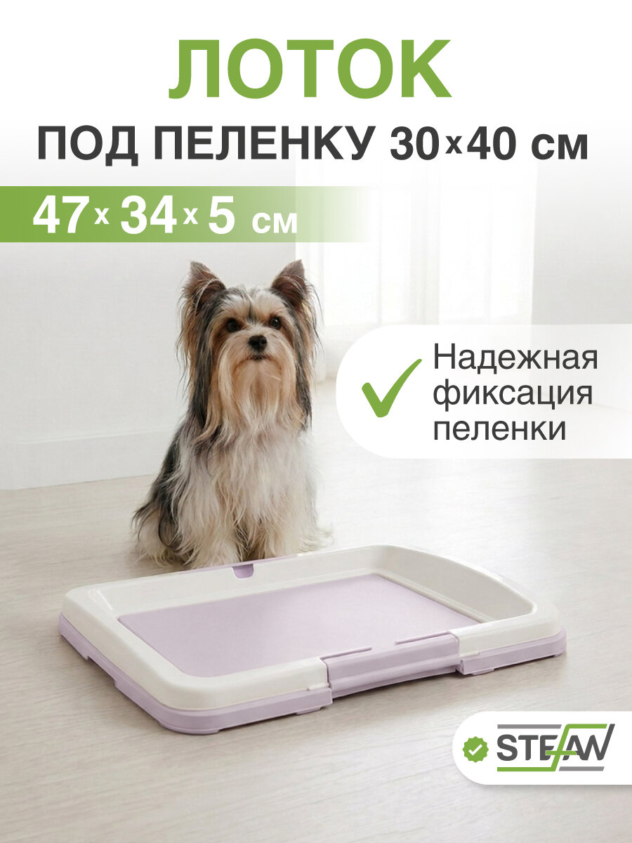 Туалет-лоток для собак мелких пород под одноразовую пеленку малый (S) STEFAN (Штефан), размер 47х34, BP1024