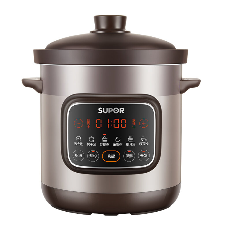Электрическая кастрюля SUPOR DG40YC872 для тушения, 5 л, фиолетовая глина, purple