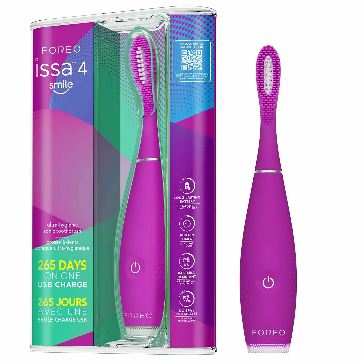 FOREO ISSA 4 Smile Ультра-гигиеничная электрическая зубная щетка Enchanted Violet