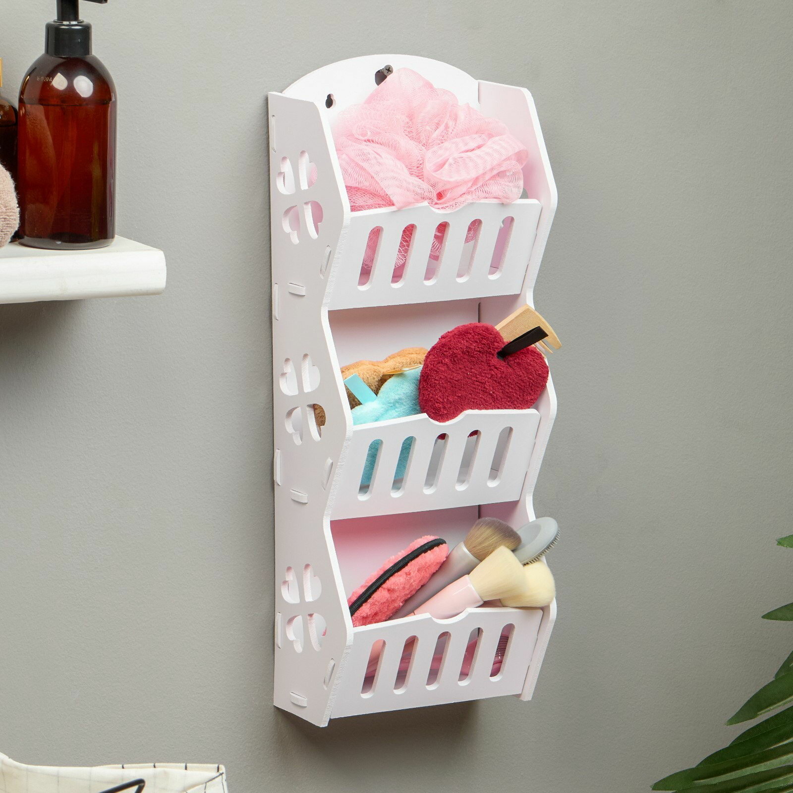 Полка для ванной комнаты, 45x11x17 см, цвет белый, цвет: белый
