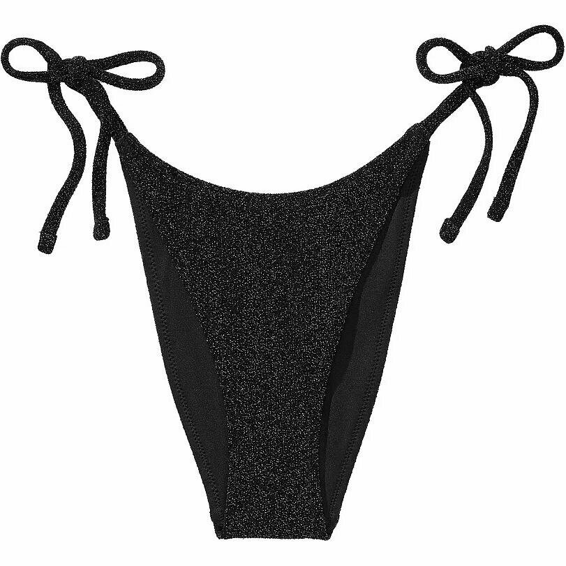 Бикини-шорты женские Victoria's Secret Shimmer Side Tie, черные, M EU