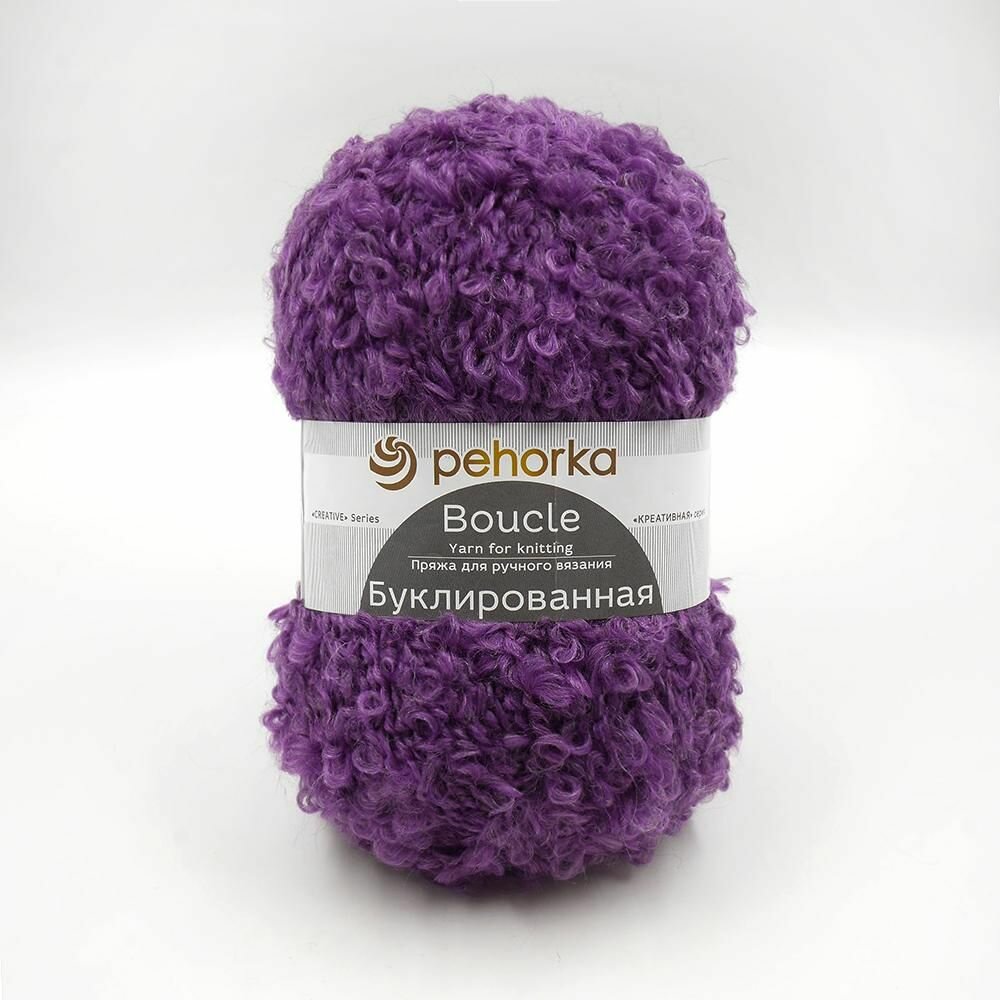 Пряжа Пехорка Буклированная 191 (1 моток по 200г/220м) ежевика