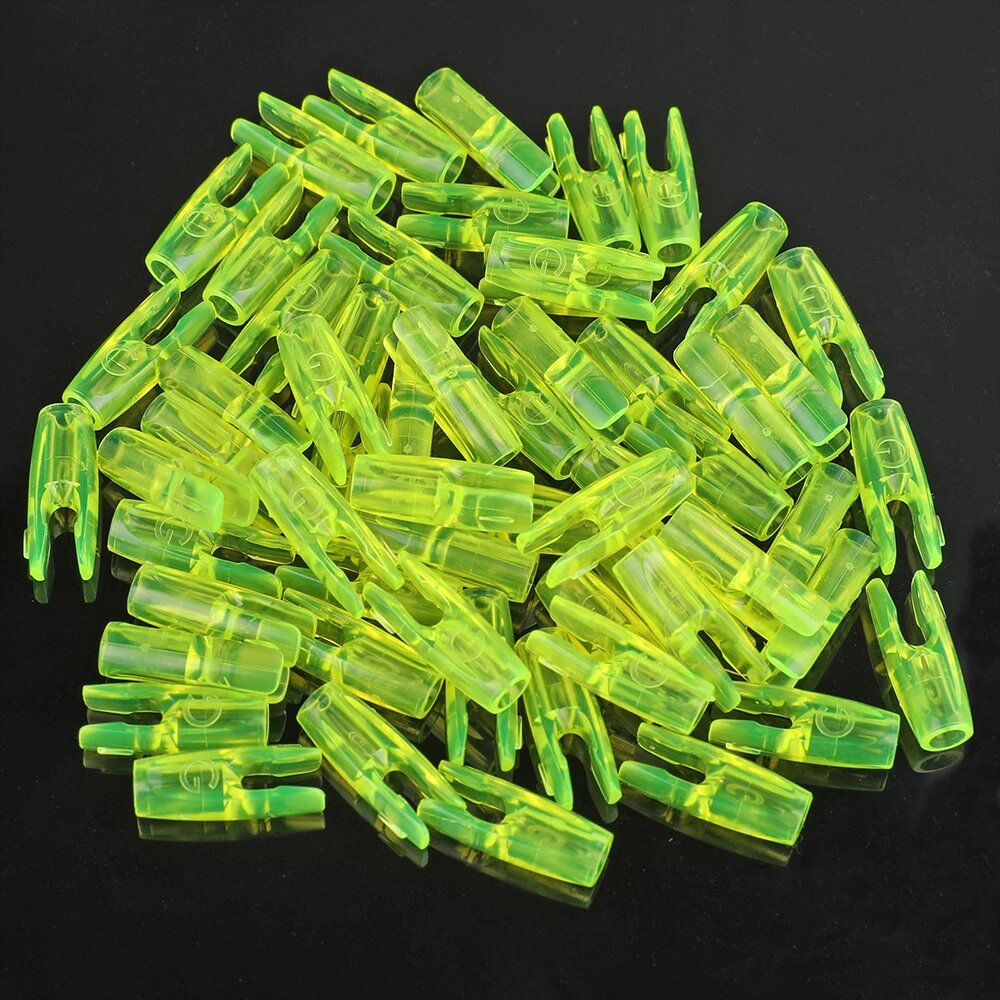 AMEYXGS пластиковые хвосты для стрел 50 шт. Зеленый, 50pcs Yellow