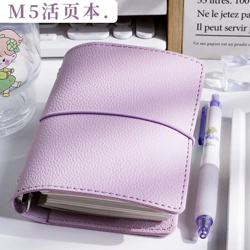 Блокнот M5 с обложкой под личи 40 листов Фиолетовый, Blank, Фиолетовый, Purple