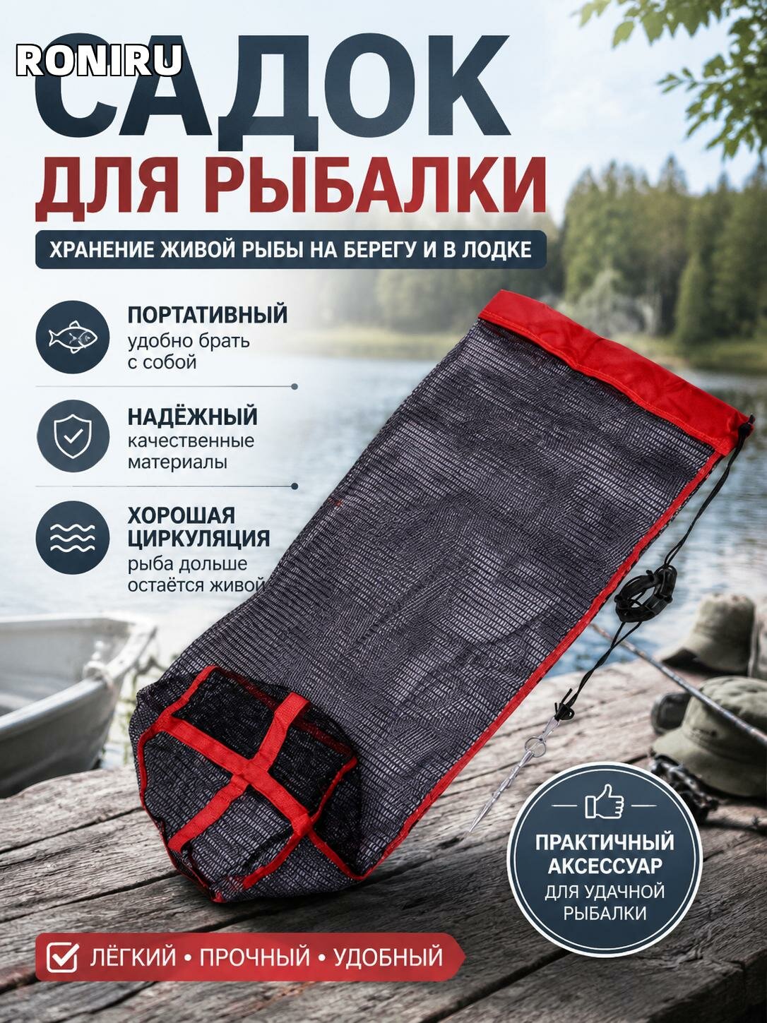 Садок для рыбалки — хранение живой рыбы на берегу и в лодке, практичный аксессуар для рыболовных поездок на природе