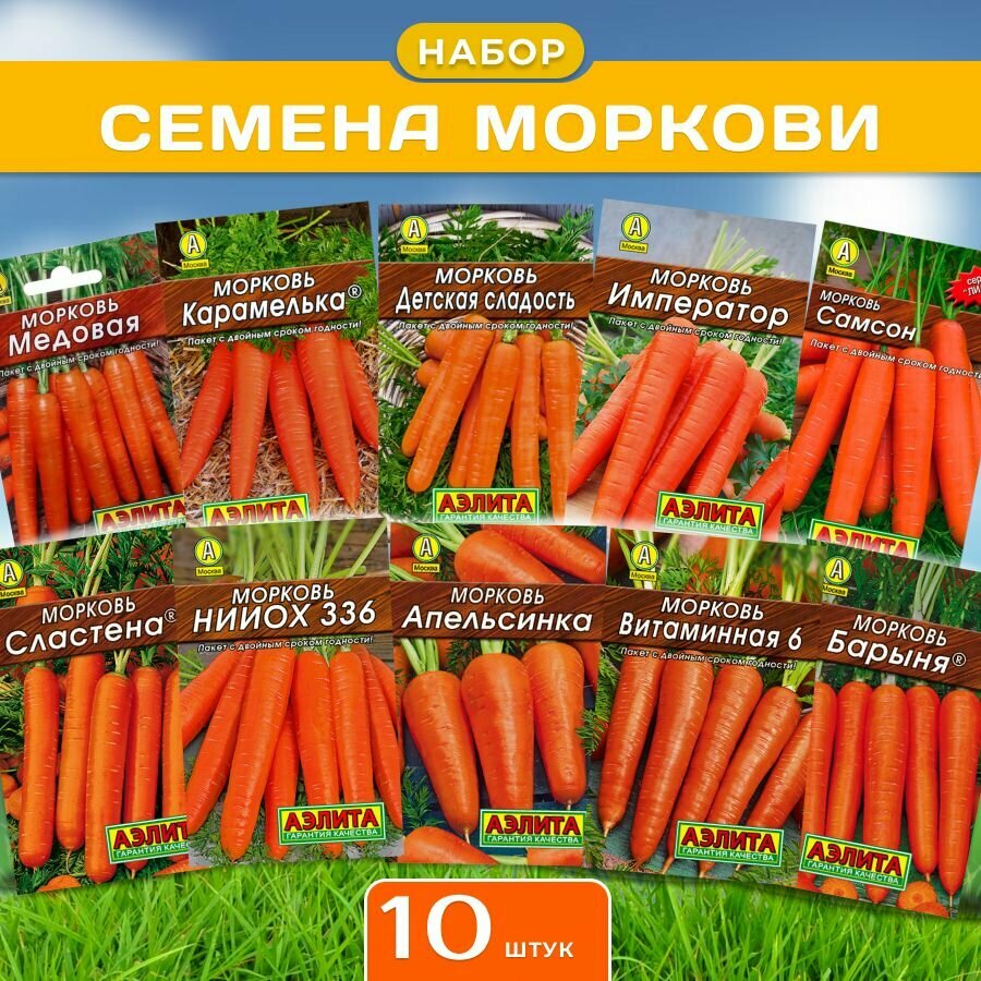 Набор семян моркови от Агрофирмы Аэлита морковь семена для посадки