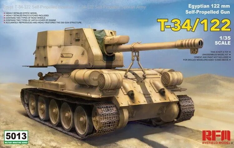 Rye Field RFM 5013 1/35 Египтяне 122mm selfpropelled gun t34/122 Модель танка