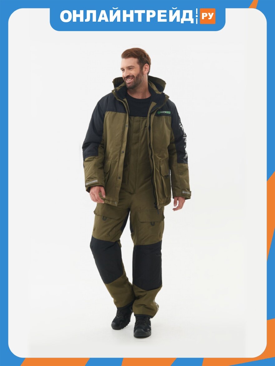 Костюм зимний Huntsman Yukon Ice ткань Cat's eye цвет Хаки/Черный размер 48-50/182-188