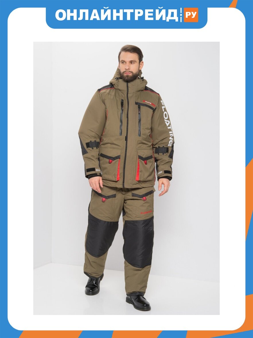 Костюм-поплавок Huntsman Siberia Floating Хаки/Черный ткань Breathable, разм. 52-54/182