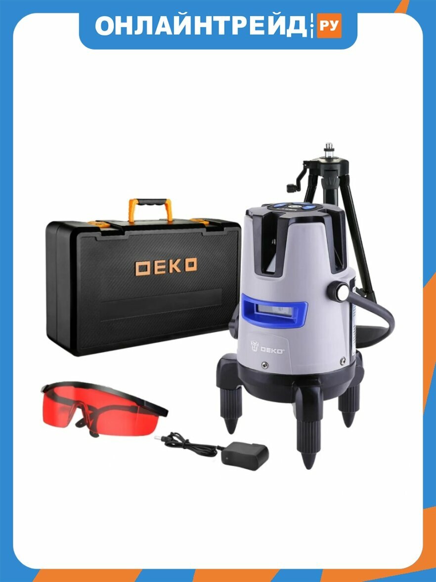 Уровень лазерный Deko LL57 PRO SET 2 PREMIUM самовыравнивающийся, со штативом (5 линий, красный луч)
