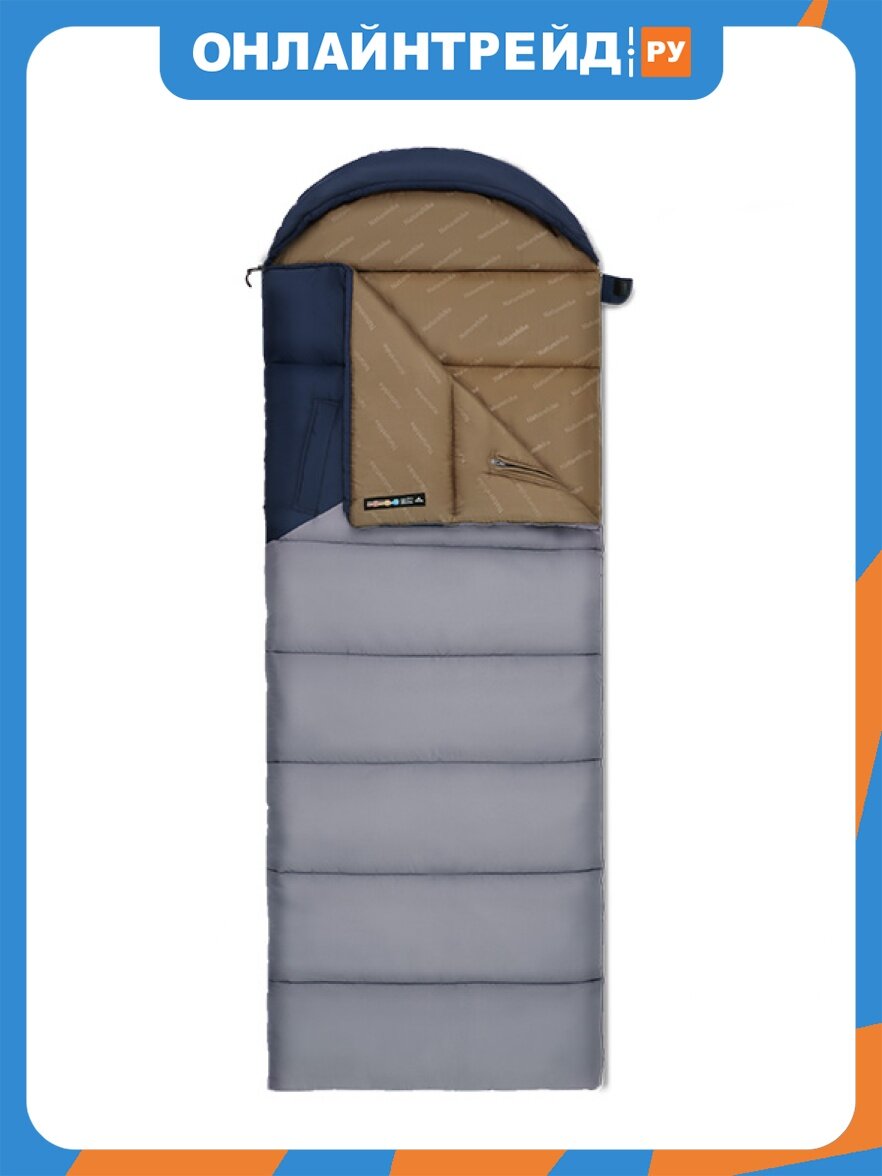 Спальный мешок Naturehike Sunny Day PL02 U250, (190+30)х80 см, (левый) (ТК: +8C), серо-голубой CNK2550WS028-U250DBLB