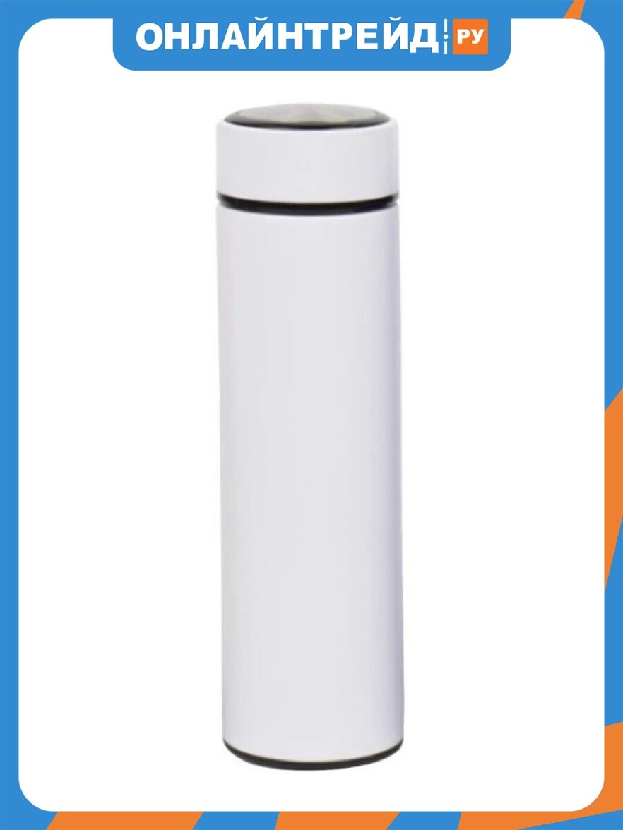 Термокружка из нержавеющей стали с датчиком температуры Diolex DXMT-500-2WT, белый, 500 мл