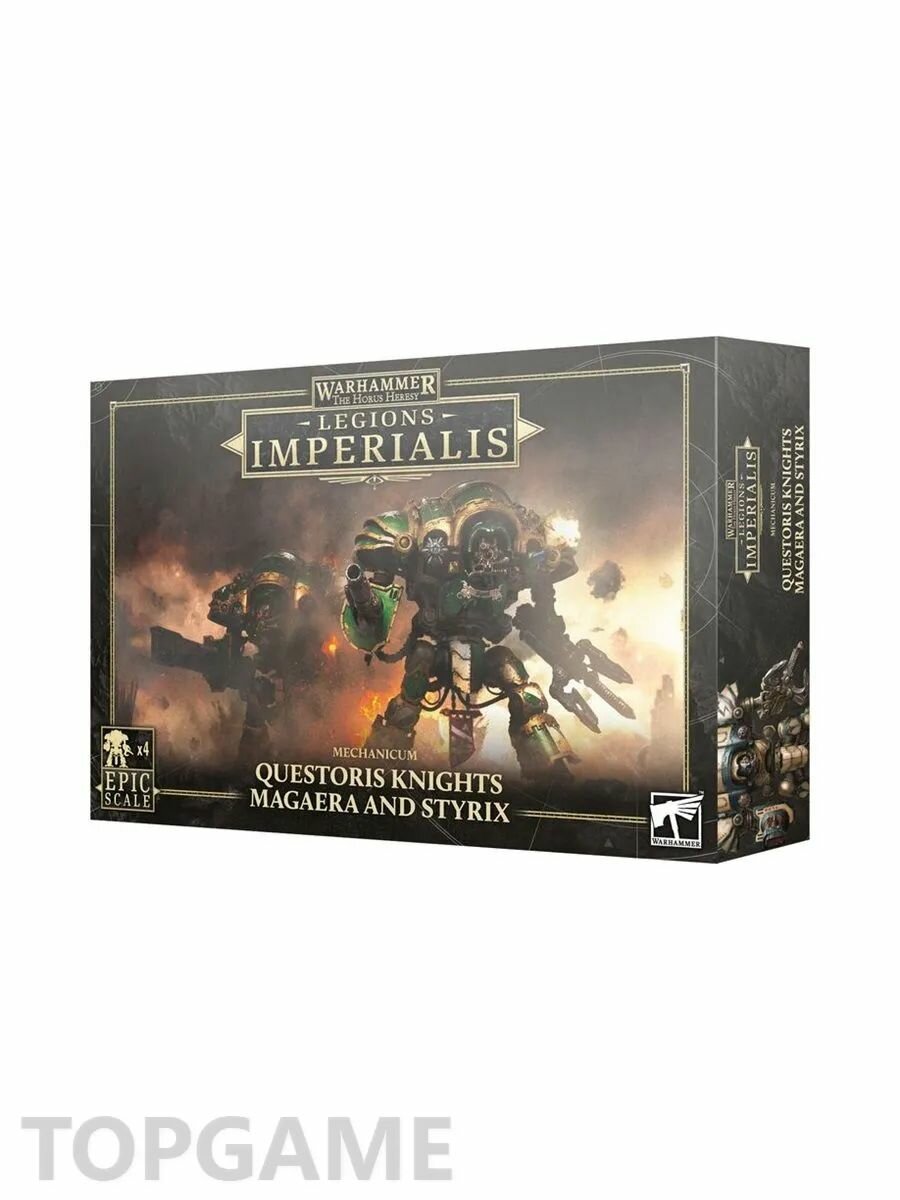 Миниатюры Warhammer The Horus Heresy: Legions Imperialis Questoris Knights Magaera and Styrix набор из 4 миниатюр Имперских Рыцарей для настольной игры и коллекции