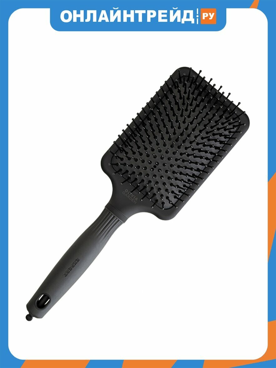 Щетка для волос Olivia Garden EXPERT CARE RECTANGULAR Nylon Bristle BlackLabel L