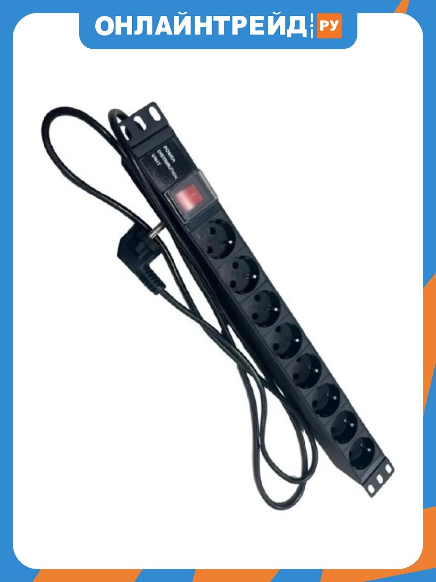 Блок распределения питания Ntss -PDU-DA2034 гор. размещ. 8xSchuko базовые 16A Schuko 1.8м