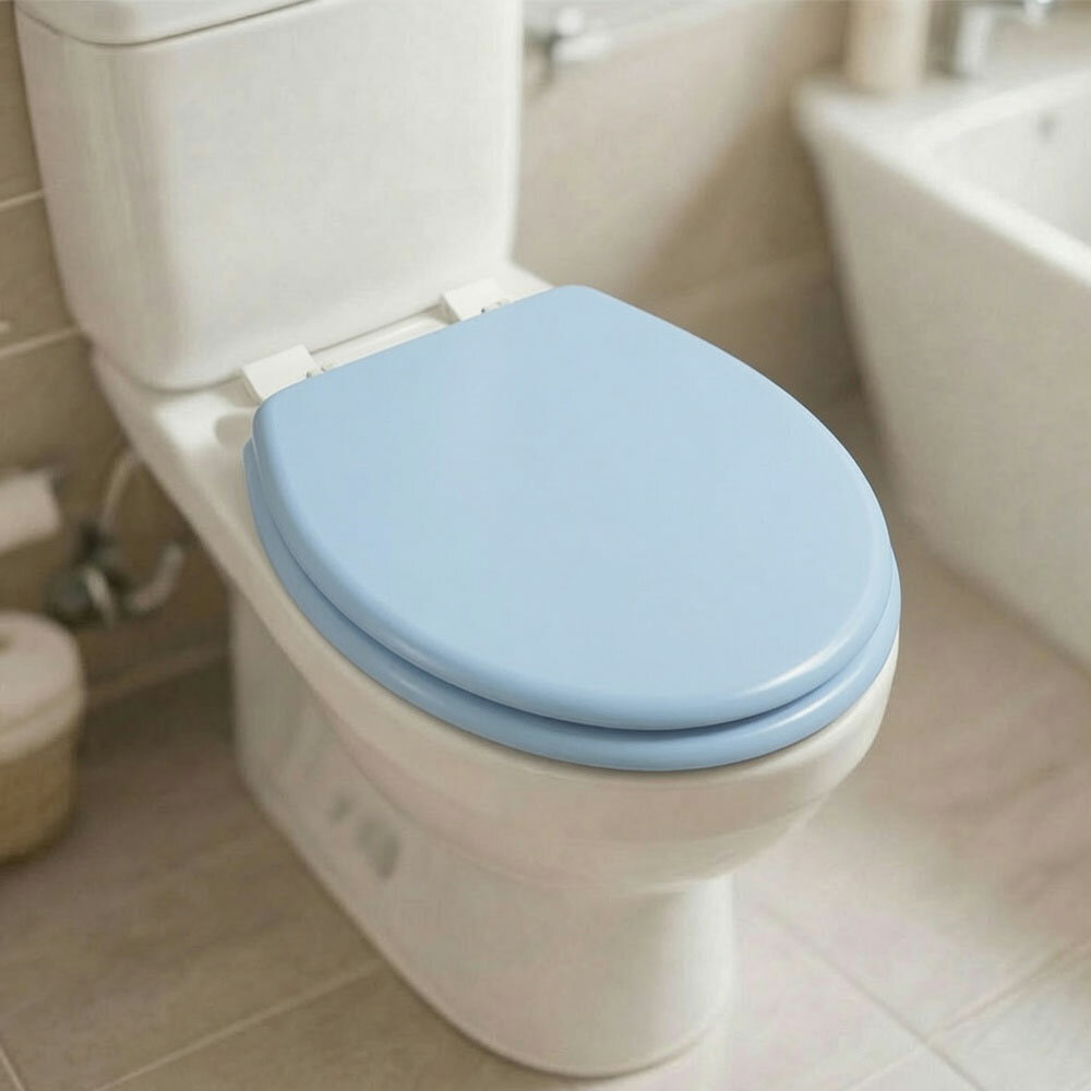 Сиденье для унитаза мягкое с поролоном, ПВХ, 42х36х4см, голубое, комфортное