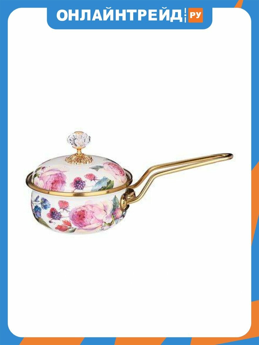 Ковш Agness эмалированный, серия "Винтаж" длина 31 см. диаметр 14 см. 0,9л (950-020)