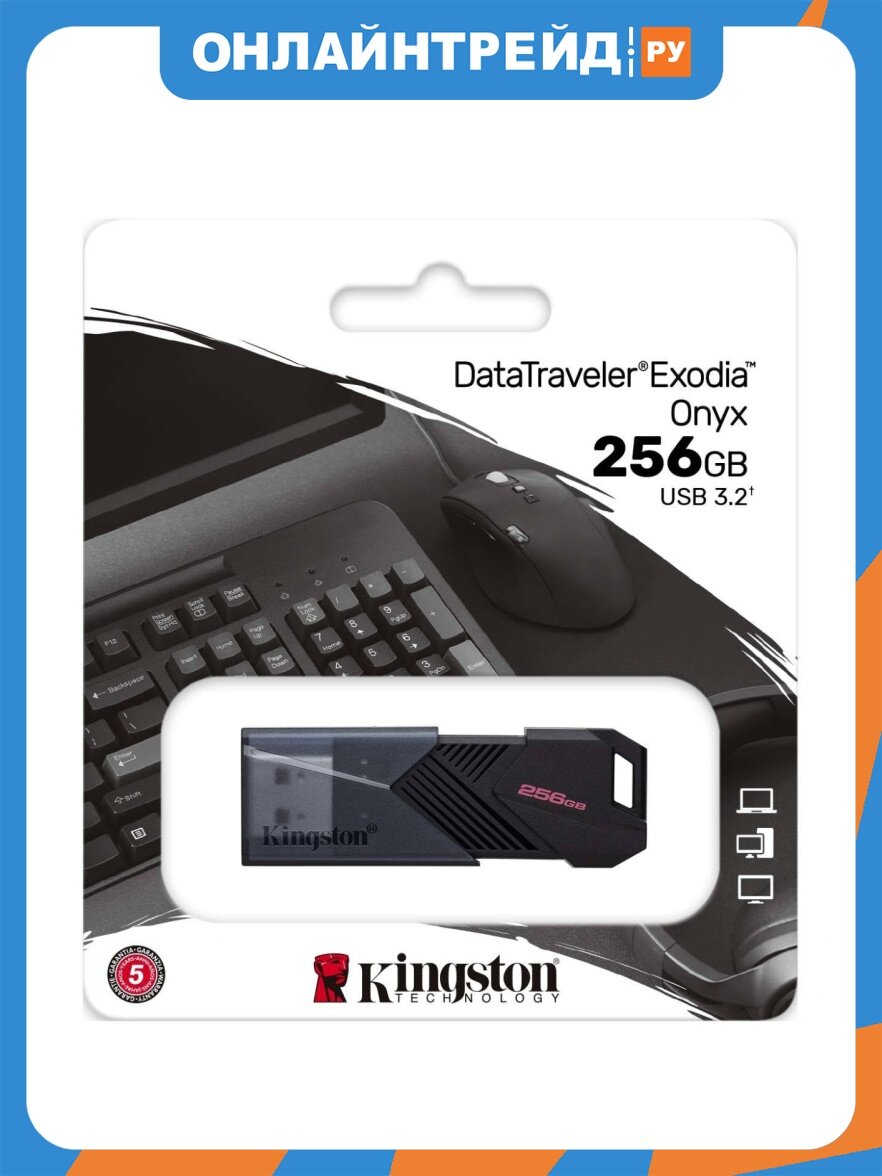 USB флешка Kingston 256Gb DataTraveler Exodia Onyx USB 3.2 Gen 1