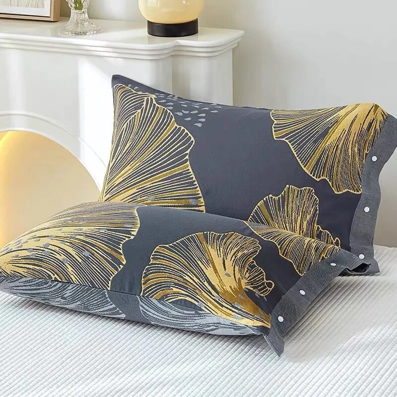 Наволочка homely W Муслин Хлопок 50x70 см, 1 шт, с узором