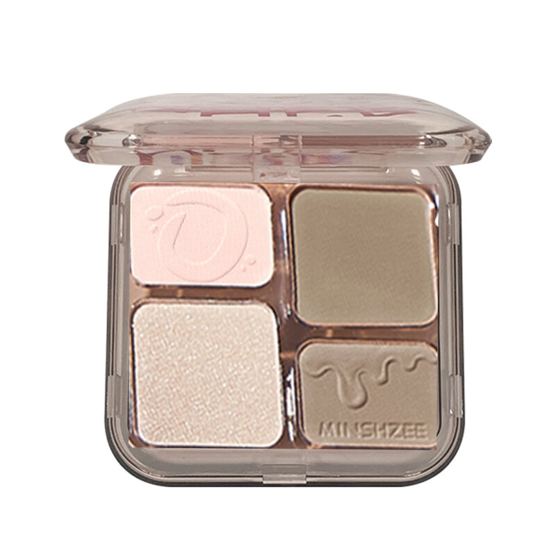 Палетка для контуринга женская MINSHZEE Lively 4 Colors Contouring Palette Highlighters, оттенок 02 Mist Peach Gray (Cool)