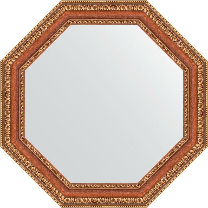 Зеркало Evoform Octagon 52х52 BY 3712 в багетной раме - Бронзовые бусы на дереве 60 мм