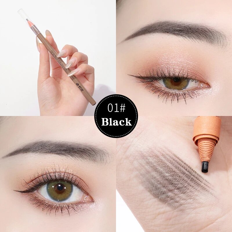 Водонепроницаемый карандаш для бровей Tattoo Haozhuang Fine Peel 01 Black