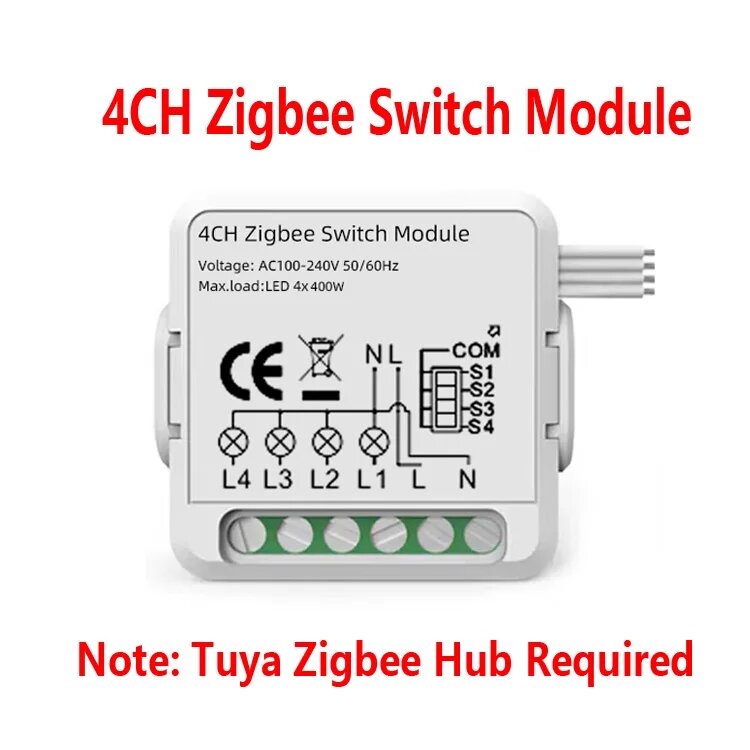 Модульный переключатель iHseno для умного дома 4CH Zigbee