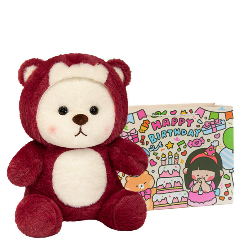 Плюшевая игрушка унисекс XIONGJUN Transform Red Bear+Multicolor Box, 50CM EU