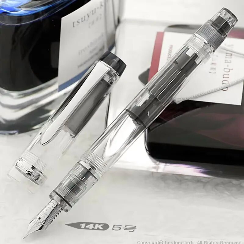 Оригинальная перьевая ручка Pilot CUSTOM HERITAGE 92 с прозрачным поршневым FM, Clear without box