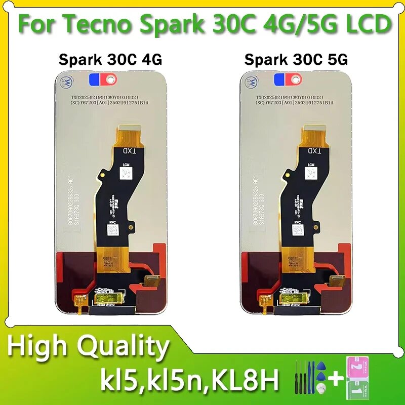 6,67 "проектированный для Tecno Spark 30C 4G/5G KL8H kl5 kl5n ЖК-дисплей с 30C 4G With Frame
