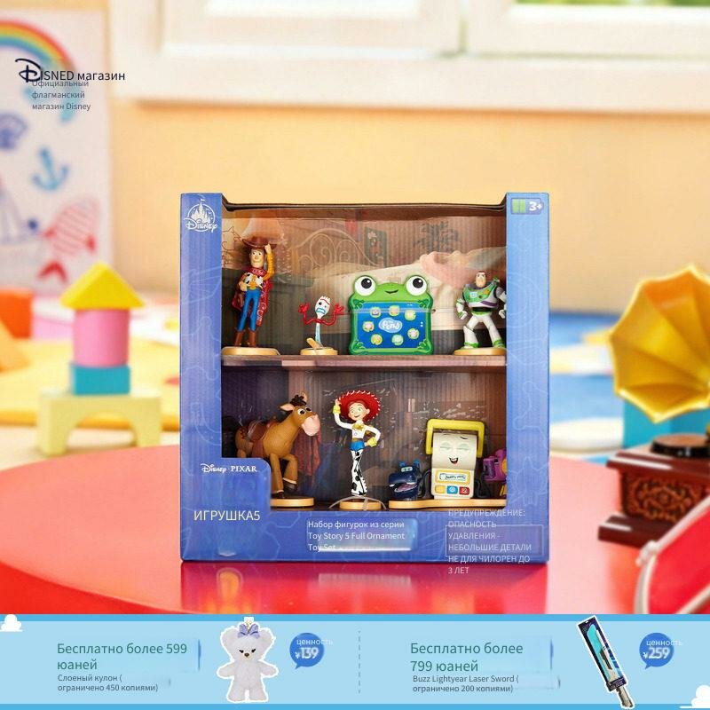 Disney Official, Toy Story 5 Figure Gift Box Buzz Lightyear Woody Doll Ornament Graduation Gift