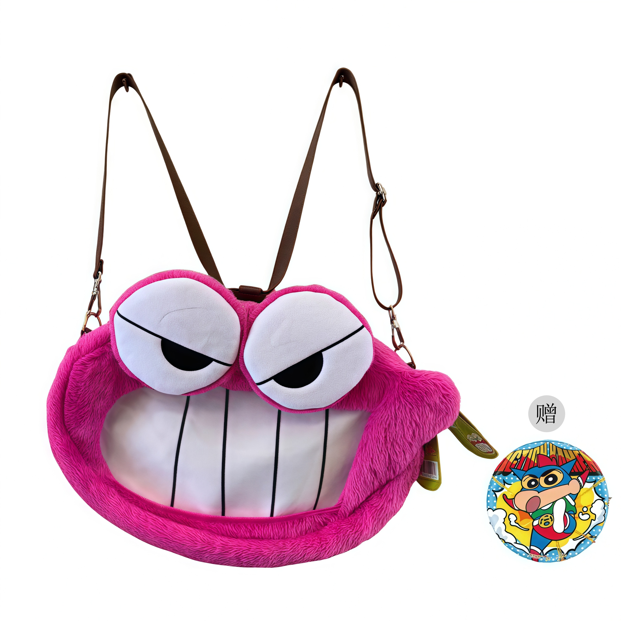 Кукла унисекс Spiritual Creations x Crayon Shinchan Crocodile Mr. Mountain, Crocodile Mountain Mr.-Large Mouth Ita Bags (Comes with Shin-Chan's Job Dream Badge, Random 1 Style)