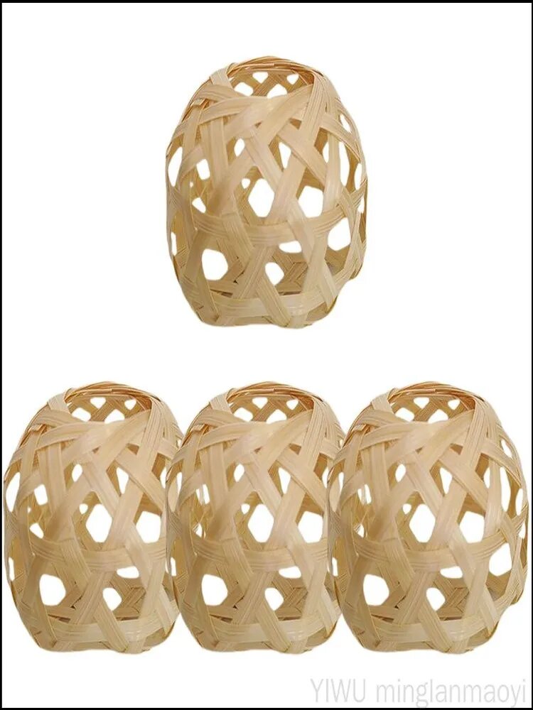 Сельский Абажур Из Бамбука, Защита От Пыли, Маленький, 4 Шт
