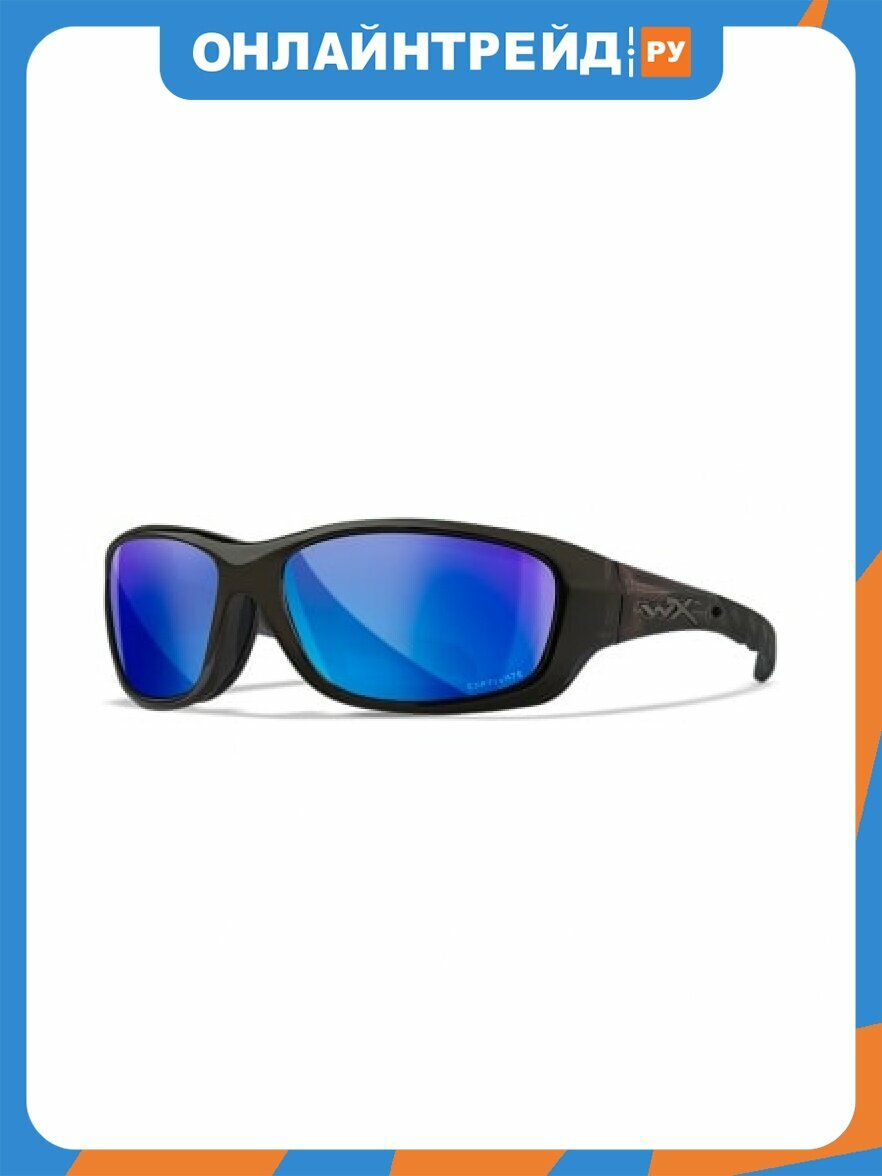 Очки защитные Wiley X WX Gravity (Frame: Crystal Black, Lens: Polarized - Blue Mirror)