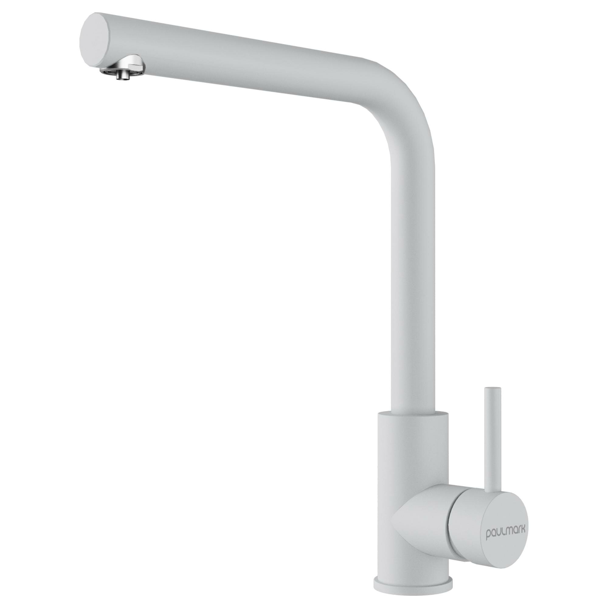 Смеситель для кухни PAULMARK TWIN (Tw213622-WH) с подключением к фильтру, белый матовый