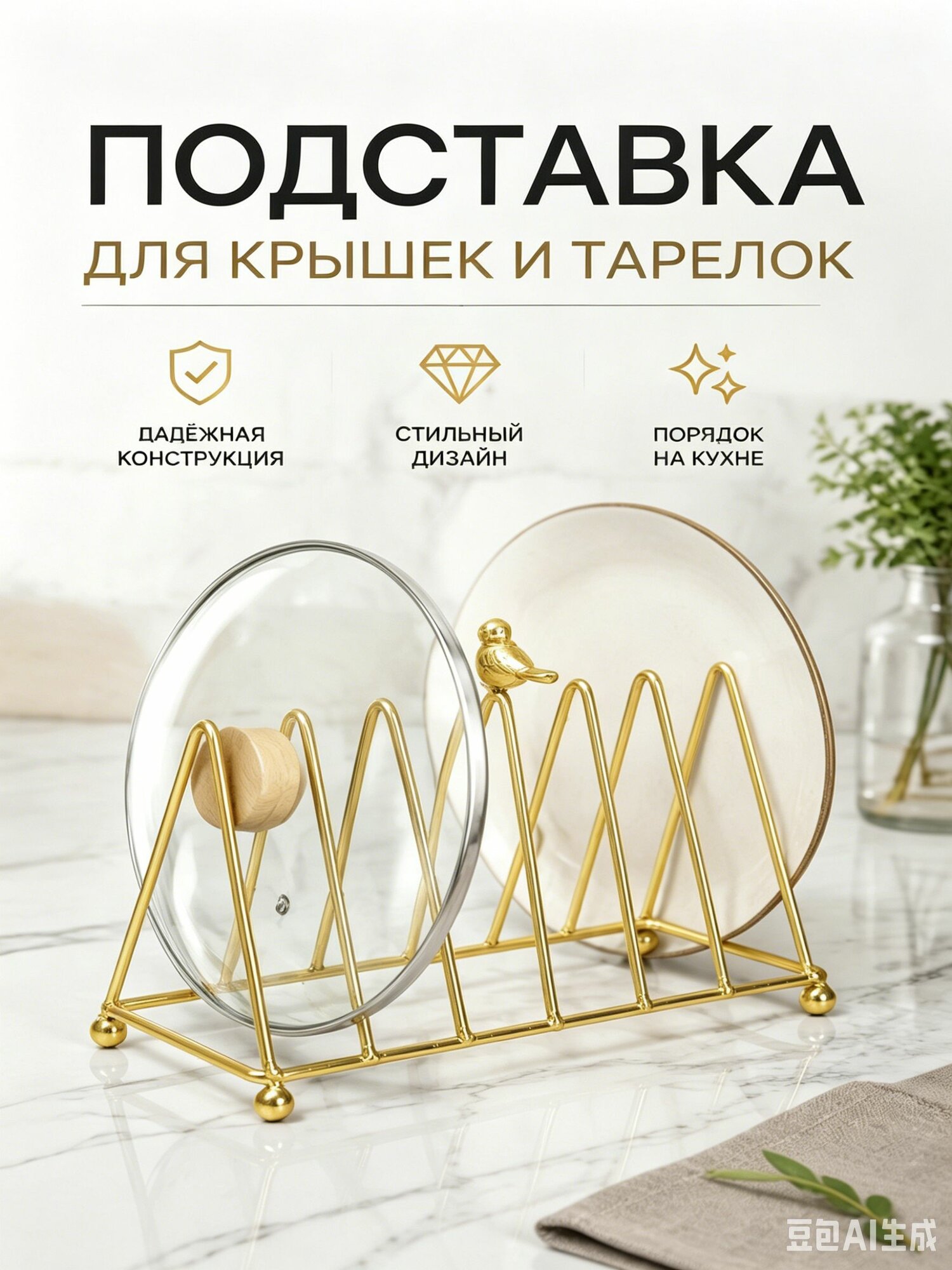 Вкладыш для хранения посуды 24 см х 9.5 см, 1 шт