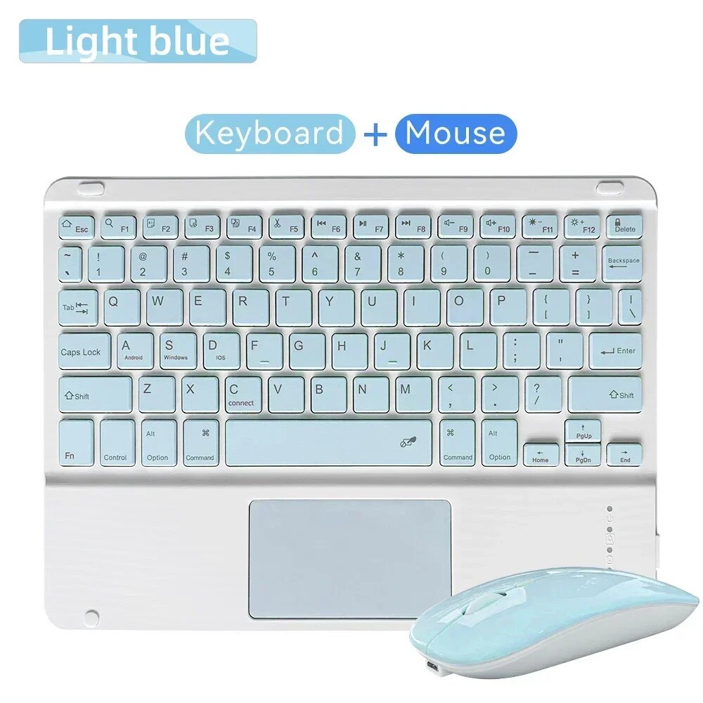 Беспроводная мини-клавиатура ONEVAN Bluetooth Голубой, Spanish and EN, Light blue Set