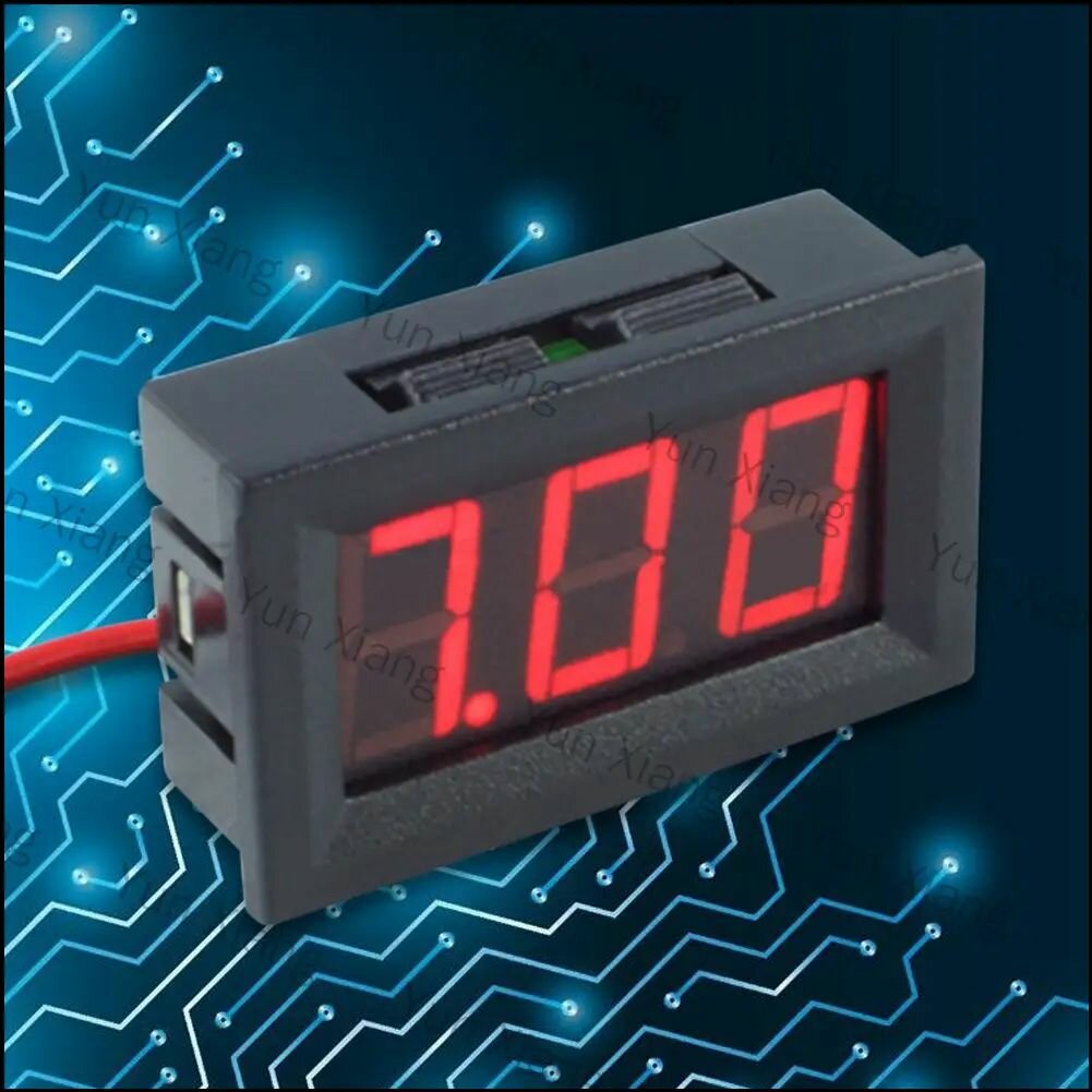 Цифровой вольтметр постоянного тока 4,5 30 В с трёхразрядным LED-дисплеем 0,56 дюйма и защитой от переполюсовки