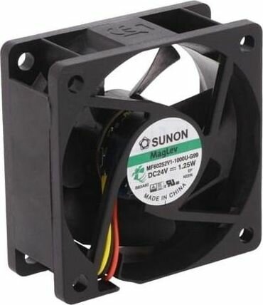 Вентилятор осевой SUNON MF60252V1-1000U-G99 Вентилятор осевой 24В DC 60x60x25мм подшипник Vapo 39,72куб. м/ч 27дБА 1шт