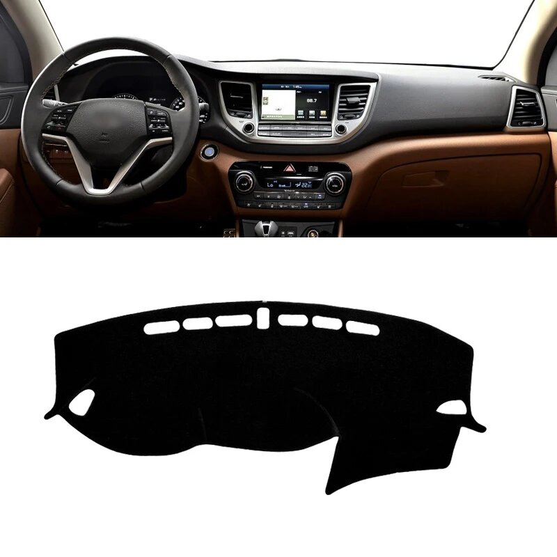 Накладка На Приборную Панель Hyundai Tucson TL 2015-2020, Защитная, Из Полиэстера, Аксессуар Для Интерьера Автомобиля