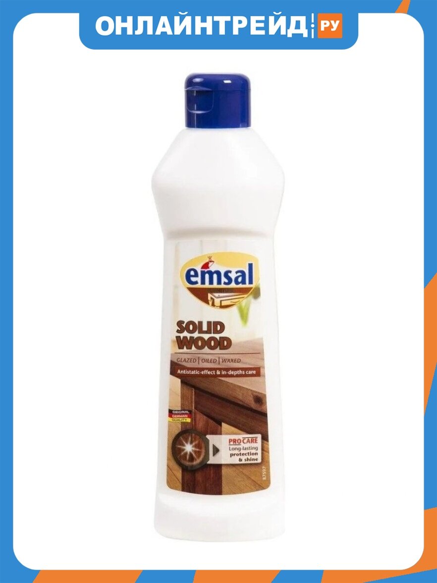 Очиститель-полироль Emsal для дерева, антистатическая формула, 250 мл